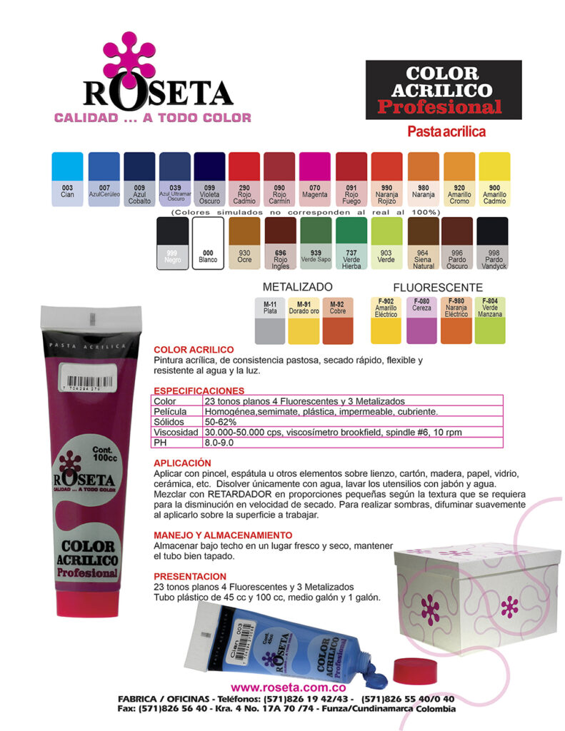 COLOR ACRILICO Blanco 000 – Roseta