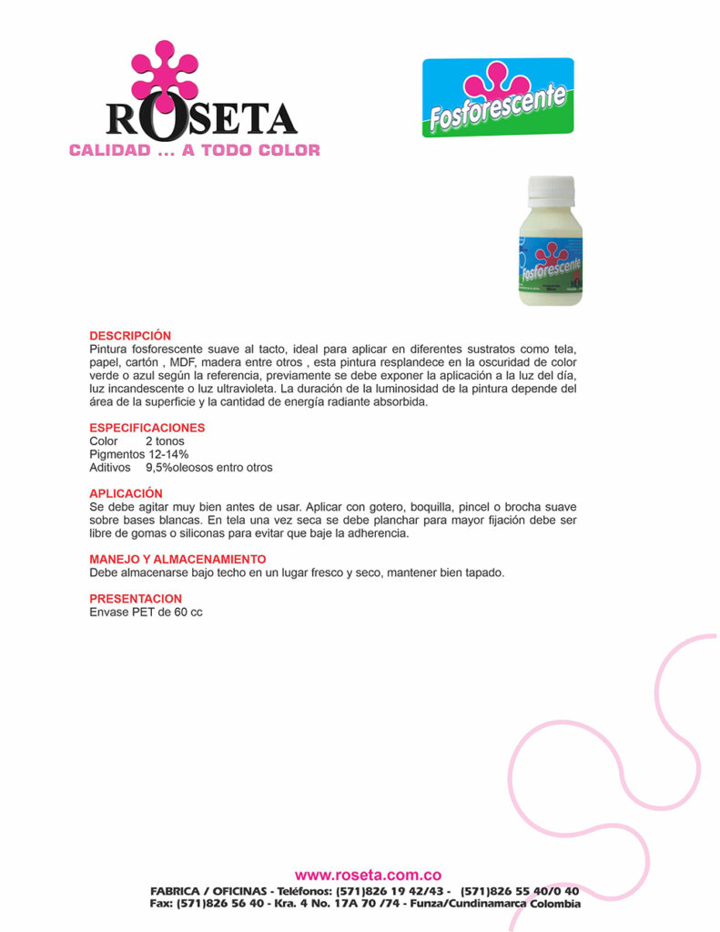 FOSFORECENTE Verde FO-804 – Roseta